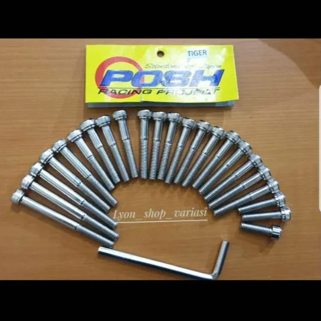 Baut Blok Mesin Tiger Megapro GL Pro Chrome Satu Set | Lazada Indonesia