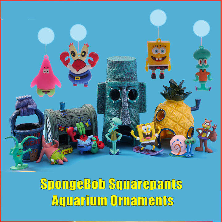 Floating SpongeBob Squarepants Aquarium Ornaments Fish Tank Landscaping ...
