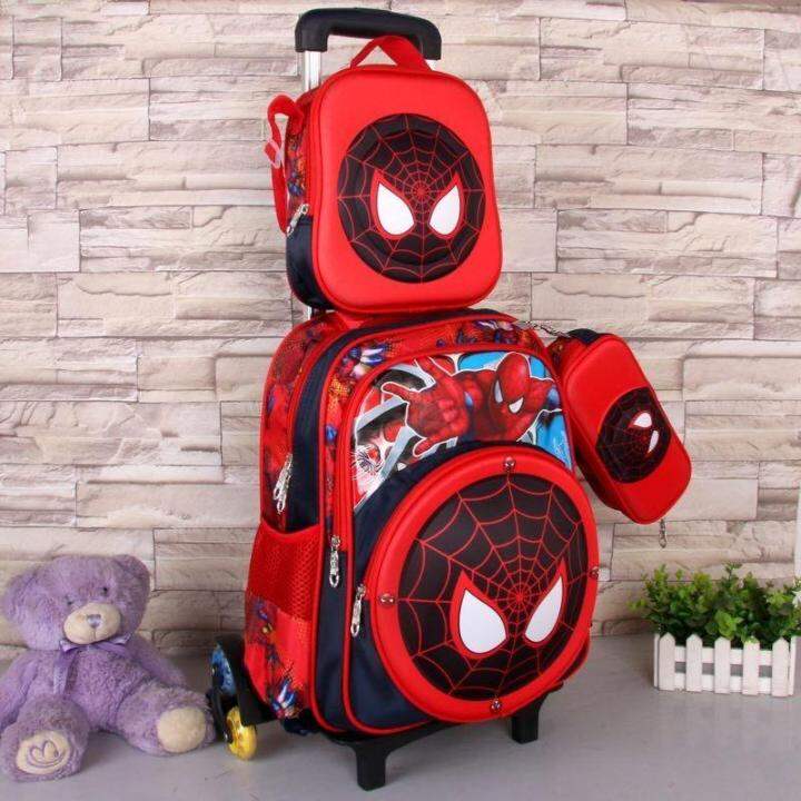 4℃3 in 1 Cartoon Animation Trolley Bag or Backpack for Children School ...