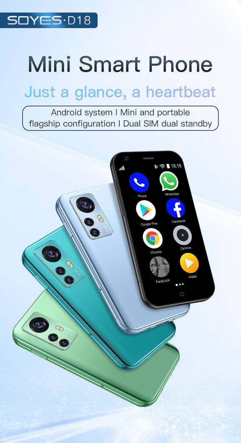 แบรนด์เดิมใหม่ SOYES D18 Super Mini 3G สมาร์ทโฟน 2.5 นิ้ว 1GB RAM 8GB ...