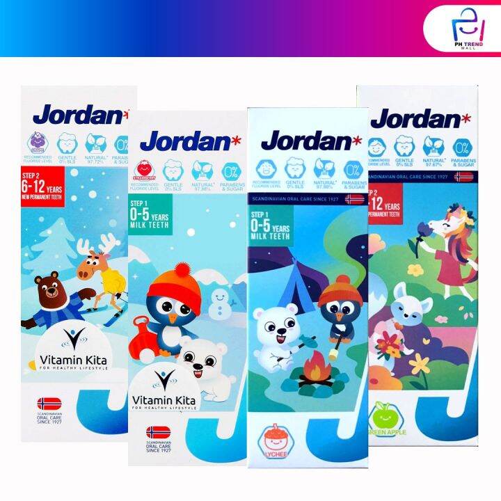 Jordan Kids Toothpaste 75g Step 1 / Step 2 | Lazada