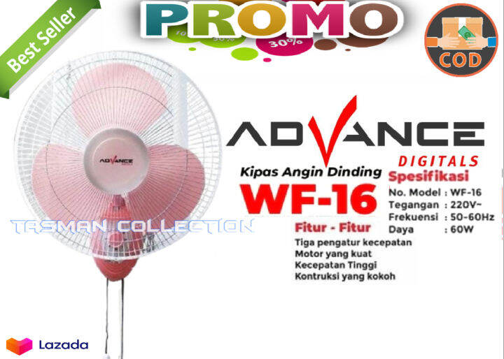 Kipas Angin Dinding / Wall Fan Kipas Angin Tembok Advance New 16" WF-16 ...