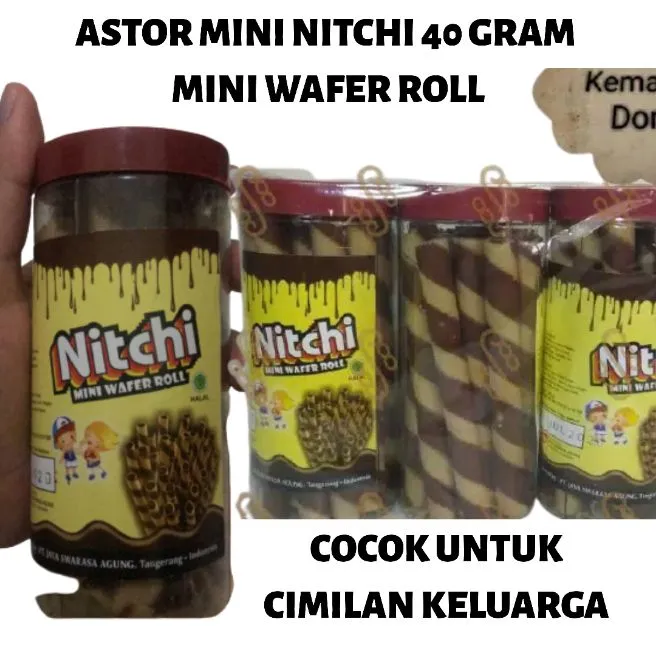 ASTOR MINI NITCHI 40 GRAM - MINI WAFER ROLL - CEMILAN ASTOR 1 PACK ISI ...