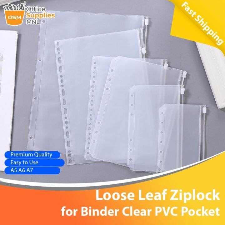 Loose Ziplock for Binder A5 A6 B5 DIY Notebook | Lazada PH