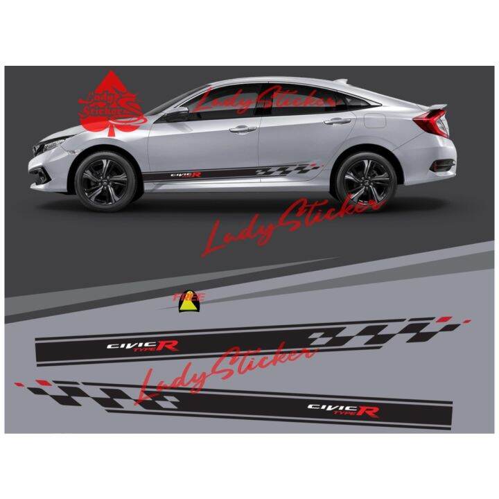 CUTTING STICKER CIVIC STICKER STIKER MOBIL HONDA CIVIC TYPE R HATHBACK ...