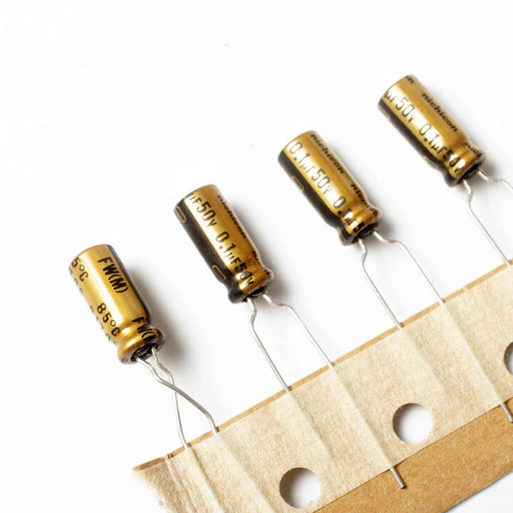 NICHICON GOLD FW สำหรับเสียงตัวเก็บประจุชนิดอิเล็กโทรลีติค,50V 0.1Uf 0 ...