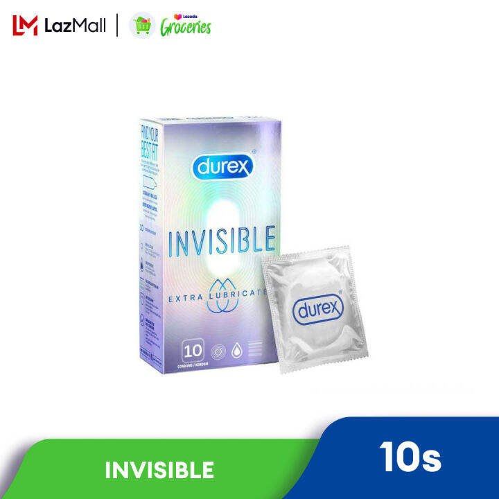 Durex Invisible Extra Lubricated Condoms 10s For Man Thinnest Extra