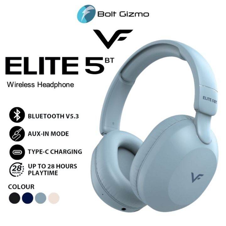 Vinnfier VF Elite 5 BT Bluetooth v5.3 Wireless Headphones With Playtime ...