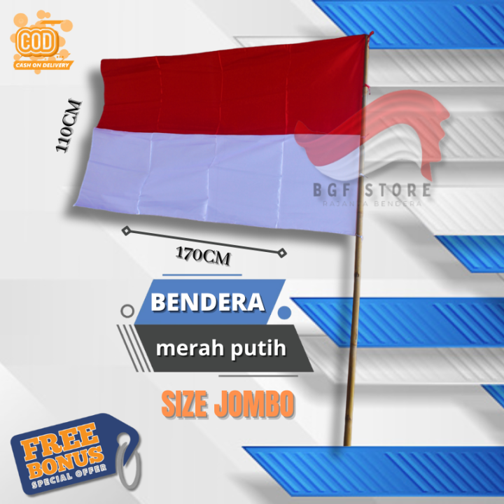 BENDERA MERAH PUTIH SIZE JUMBO UKURAN 170X110 | Lazada Indonesia