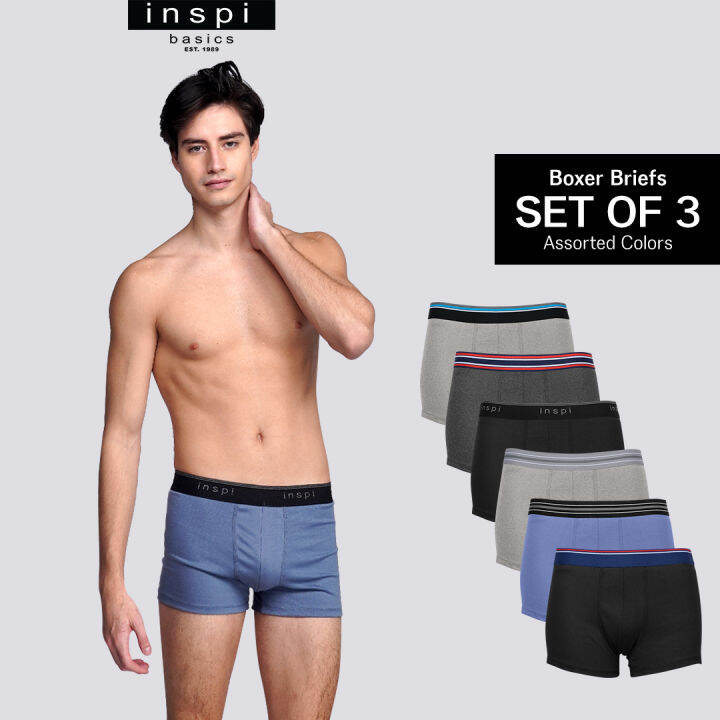 Inspi Basics 3pcs Premium Cotton Boxer Brief For Men 2022 Underwear