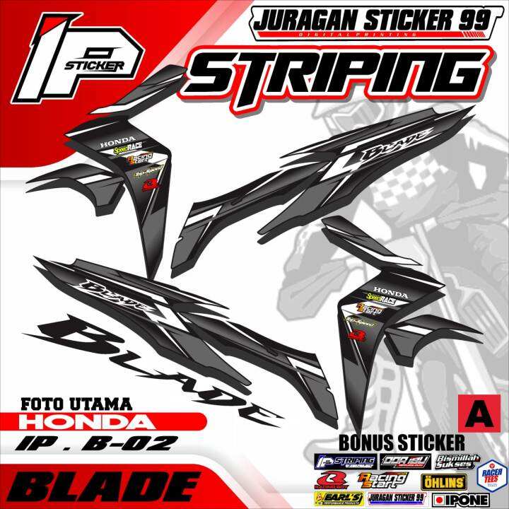 Striping BLADE- Sticker Striping Variasi List HONDA BLADE IP.B-02 ...