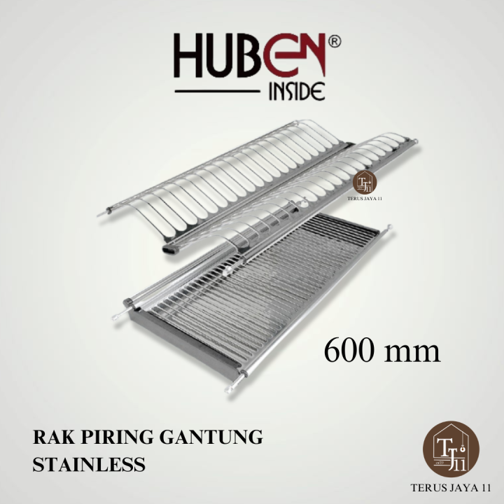 HUBEN RAK PIRING GANTUNG STAINLESS ukuran 60 cm / HUBEN STAINLESS STEEL ...