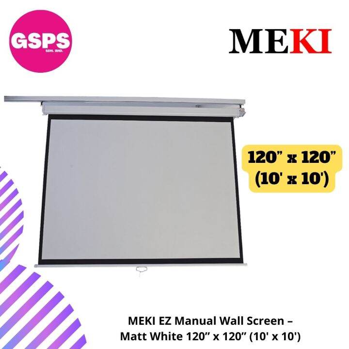 MEKI EZ Manual Wall Screen – Matt White 120” x 120” (10' x 10') | Lazada