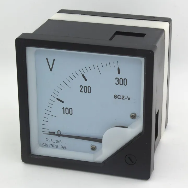 6C2-V pointer DC voltmeter analog volt meter 80mm x 80mm size 50V 100V ...