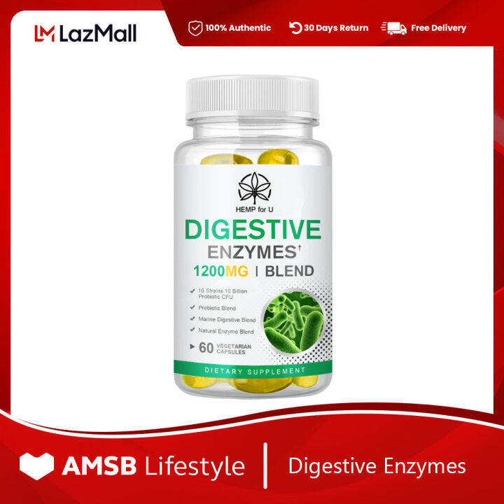 Digestive Enzymes Plus Prebiotic and Probiotic Supplements Vegan Formula for Better Digestion ...