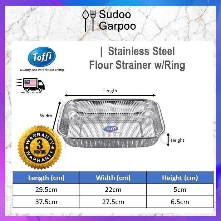 [TOFFI] Perforated Basket Stainless Steel/ Panapis Bakul (29cm/ 37cm) [3 Months Warranty] | Lazada