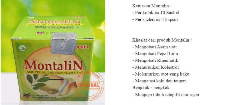 Capsul Montalin Herbal Obat Jamu Original Kapsul Asam Urat 1 Box (10 ...
