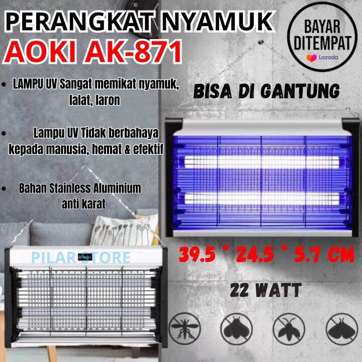 Insect Killer Perangkap Nyamuk, Lalat,Laron,Serangga Aoki ak-871~Dilengkapi LAMPU UV Sangat ...