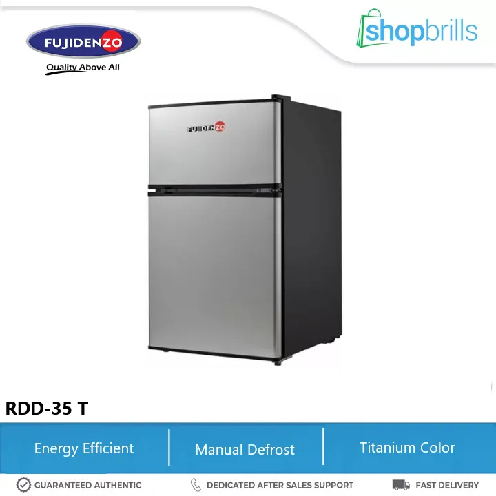 Fujidenzo RDD-35 T 3.5 cu. ft. Two-Door Refrigerator - Titanium | Lazada PH
