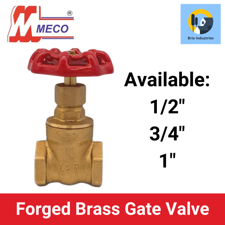 Meco Forged Brass Gate Valve 1/2", 3/4" and 1" Model #700 Brix ...