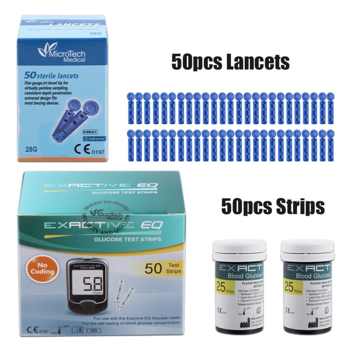 แผ่นทดสอบน้ำตาลในเลือด Exactive EQ Impulse Glucose Test Strips พร้อมส่ง ...
