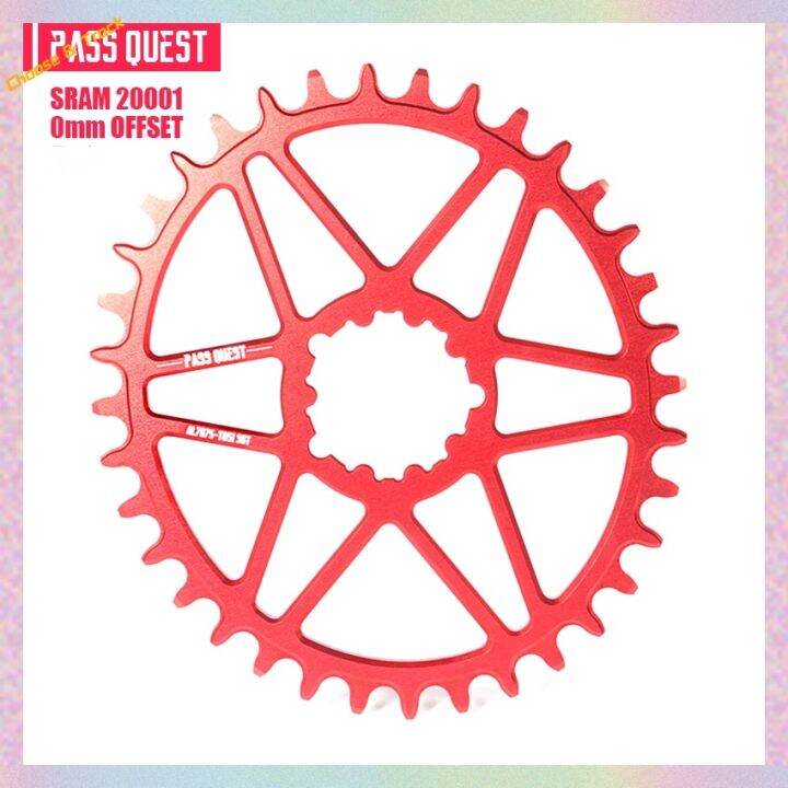 PASS QUEST GXP Bike chainring oval/ 24T 44T 0mm black red MTB Mountain ...
