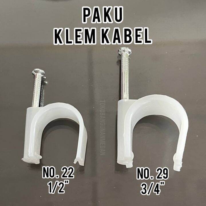 [ ECER ] KLEM KABEL / PAKU KLEM / PAKU BETON KLEM KLIP KABEL 1/2 dan 3/ ...