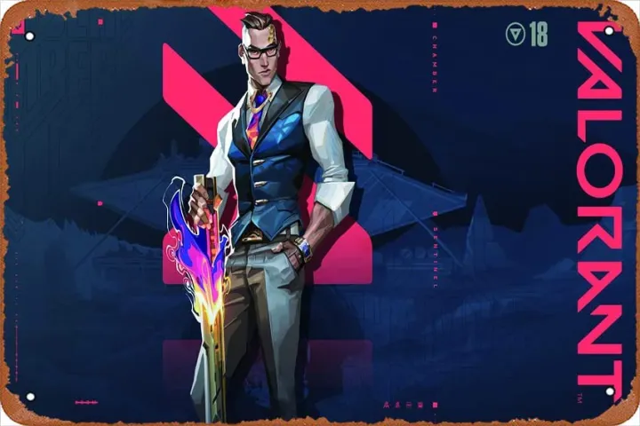 Valorant Chamber Poster Metal Tin Sign Retro Vintage X Inch Wall Decor ...