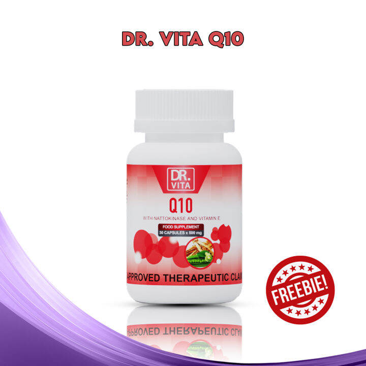 Dr. Vita (WITH FREEBIES) Q10 with Nattokinase and Vitamin E 500mg 30 capsules | Lazada PH