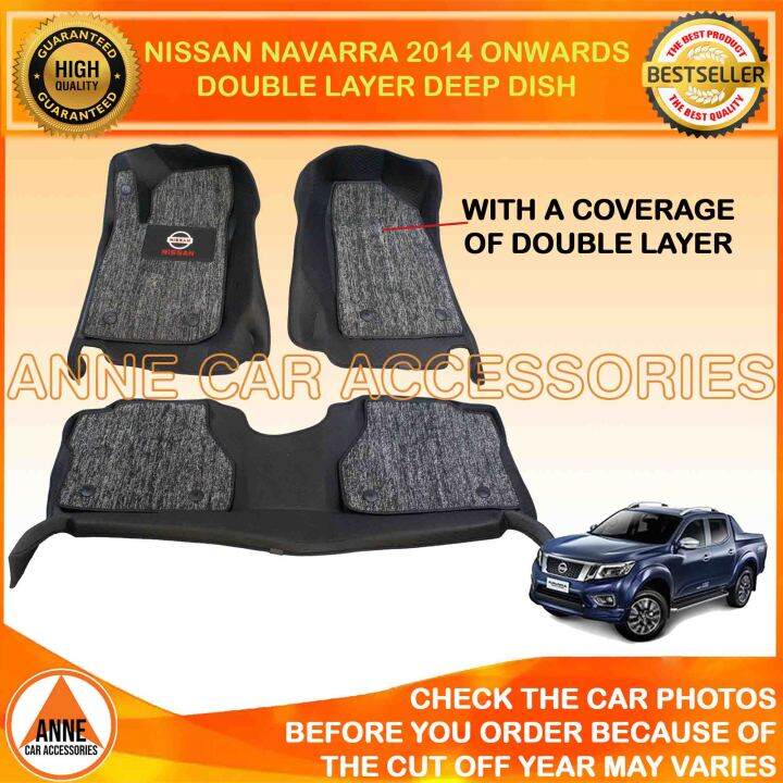 Double Layer 7D Deep Dish Matting for Nissan Navara 2015 2016 2017 2018 ...