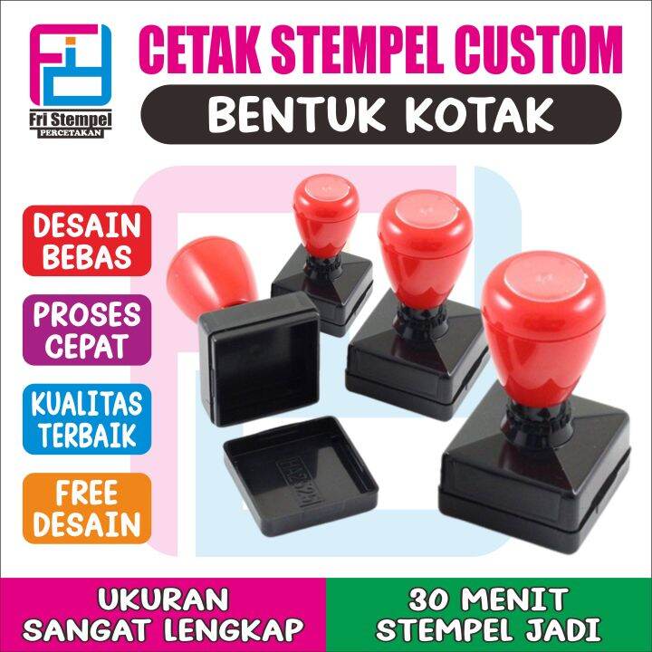 (KOTAK) Cetak stempel flash custom KOTAK stempel otomatis | Lazada Indonesia