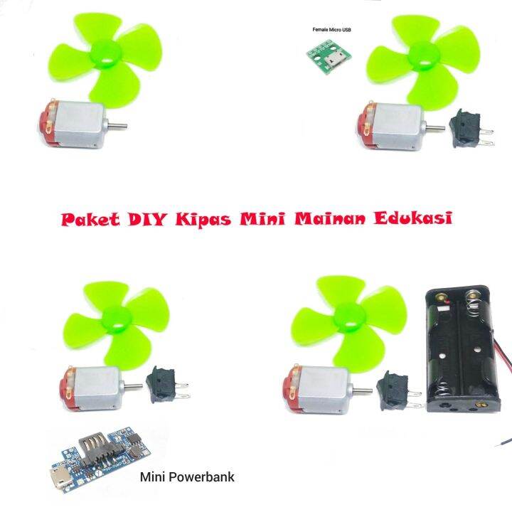 Paket Mainan Edukasi DIY Arduino Kincir Kipas Angin Mini Dinamo Motor ...
