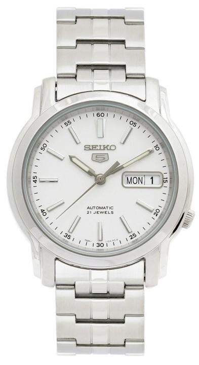 Seiko 5 SNKL75 White Dial Stainless Steel Automatic Men's Watch ...