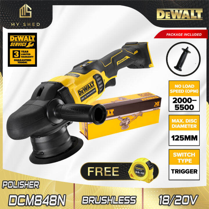 DEWALT DCM848N 18V XR Brushless 125mm Dual Action Polisher | Lazada