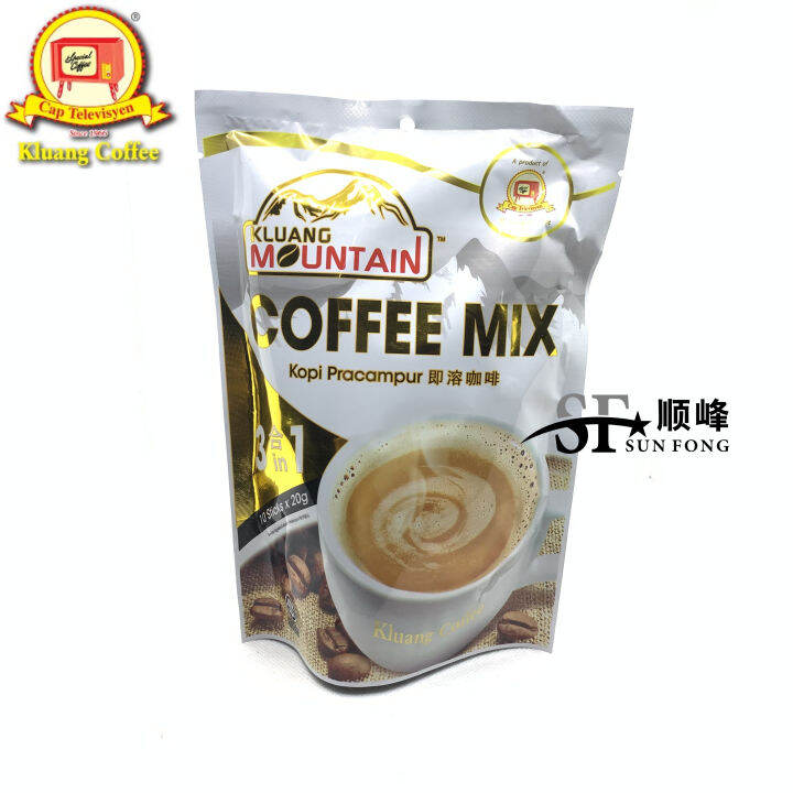 Kluang Mountain Cap Televisyen Coffee Mix (3 in 1) 10 sachets 居銮 三合一 混合 即溶咖啡 10包装 Kopi Campuran ...