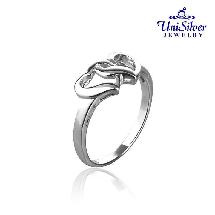 Unisilver 925 Entwined Hearts Ladies Ring (LR1034-1001) | Lazada PH