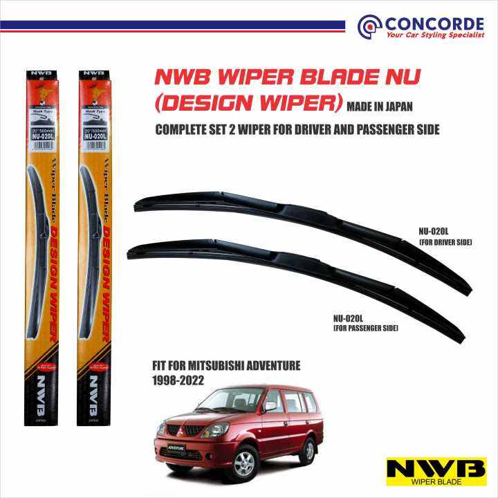 NWB Wiper Blade NU Series 20 /20 With Graphite Coated (Set) For Mitsubishi Adventure 1998 ...