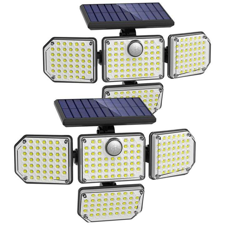 Solar Motion Lights Outdoor, 2600LM 4 Head Solar Lights Outdoor, Super ...