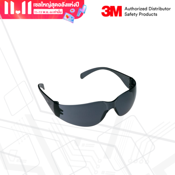 แว่นตานิรภัย 3M™ รุ่น Virtua Series 11327 เลนส์เทา เคลือบแข็งป้องกันรอย ...
