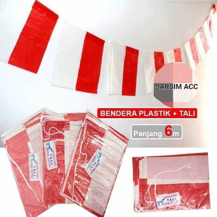 10M BENDERA MERAH-PUTIH UMBUL PLASTIK TINGGAL PASANG / BENDERA KOTAK ...
