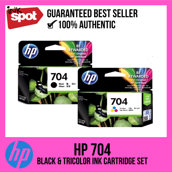 HP 704 Black and Tri-color Original Ink Cartridge Set (CN692AA ...