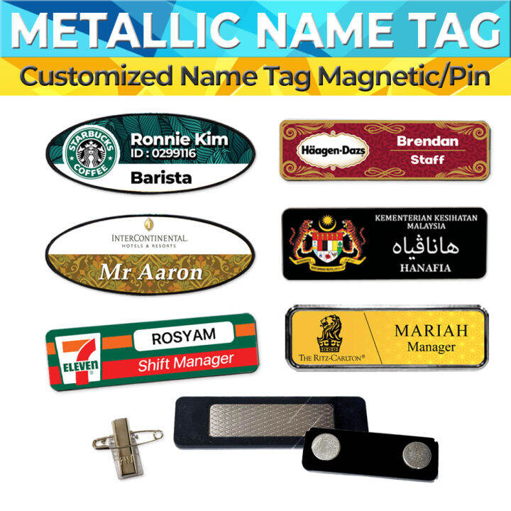CUSTOMIZED METALLIC NAME TAG (MAGNET/PIN) | Lazada