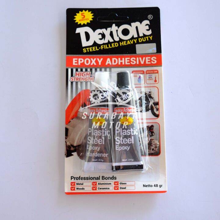 Lem Dextone Besi Epoxy 5 menit 48gr Plastik Steel Plastic | Lazada ...