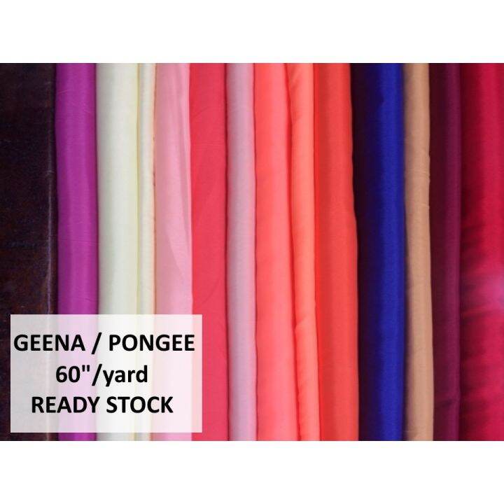 Geena/Pongee Fabric [SET 3] Silk Tela Textile (60 Width) for Lining ...
