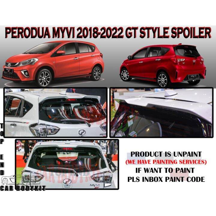 PERODUA MYVI 2018-2022 NEW MYVI GT STYLE REAR SPOILER (GT) ABS SPOILER ...