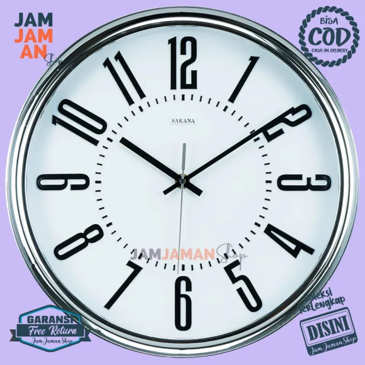 Jam Dinding Quartz Dekorasi Rumah Minimalis Step Movement Sakana 050 C ...