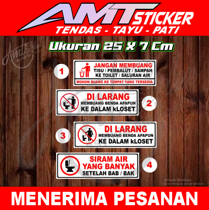 [NEW] STIKER SIGN LABEL PEMBERITAHUAN UKURAN 25X7 CM | Lazada Indonesia