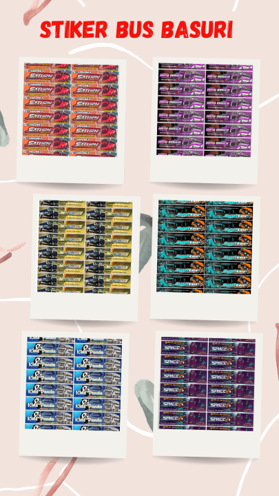 1 LEMBAR STIKER BUS BASURI ASLI ISI 20 STIKER | Lazada Indonesia