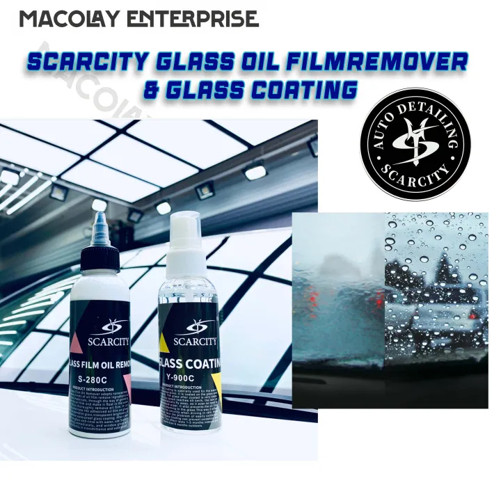 SCARCITY Glass Oil Film & Watermarks Remover S-280C and Glass Coating Y ...