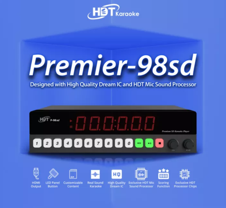 Hyundai HDT P-98SD Karaoke SD Card Real Sound Player w/ Free HDT P-98I ...